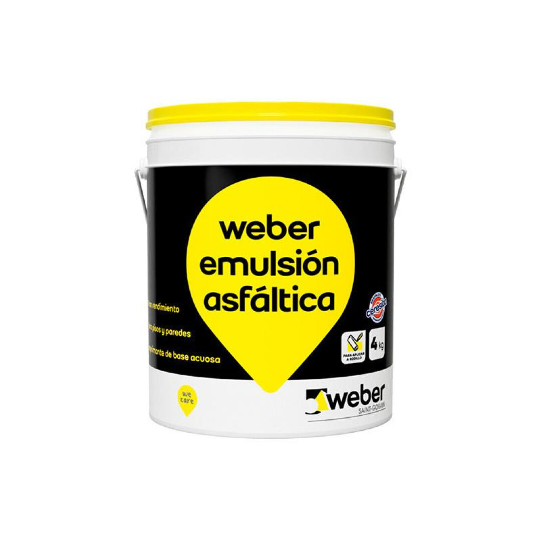 WEBER EMULSION ASFALTICA ACUOSA x 4 Kgs. *28* | M2
